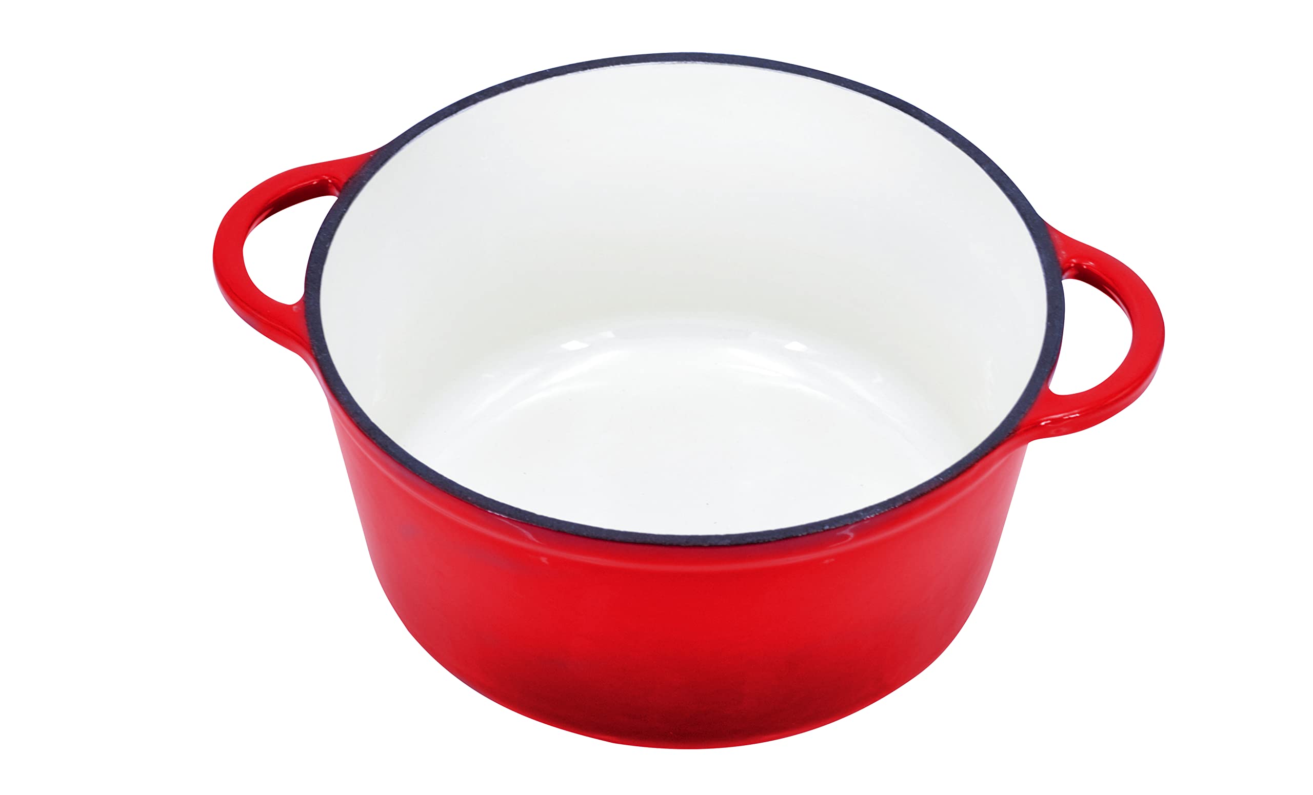 Eternal Living Enameled Cast Iron Dutch Oven with Handles and Lid, 3 Quart Red