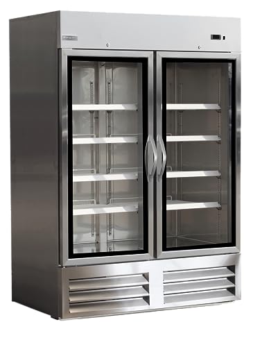RVR-54G | 54" Stainless Steel Glass Door Reach-In Refrigerator