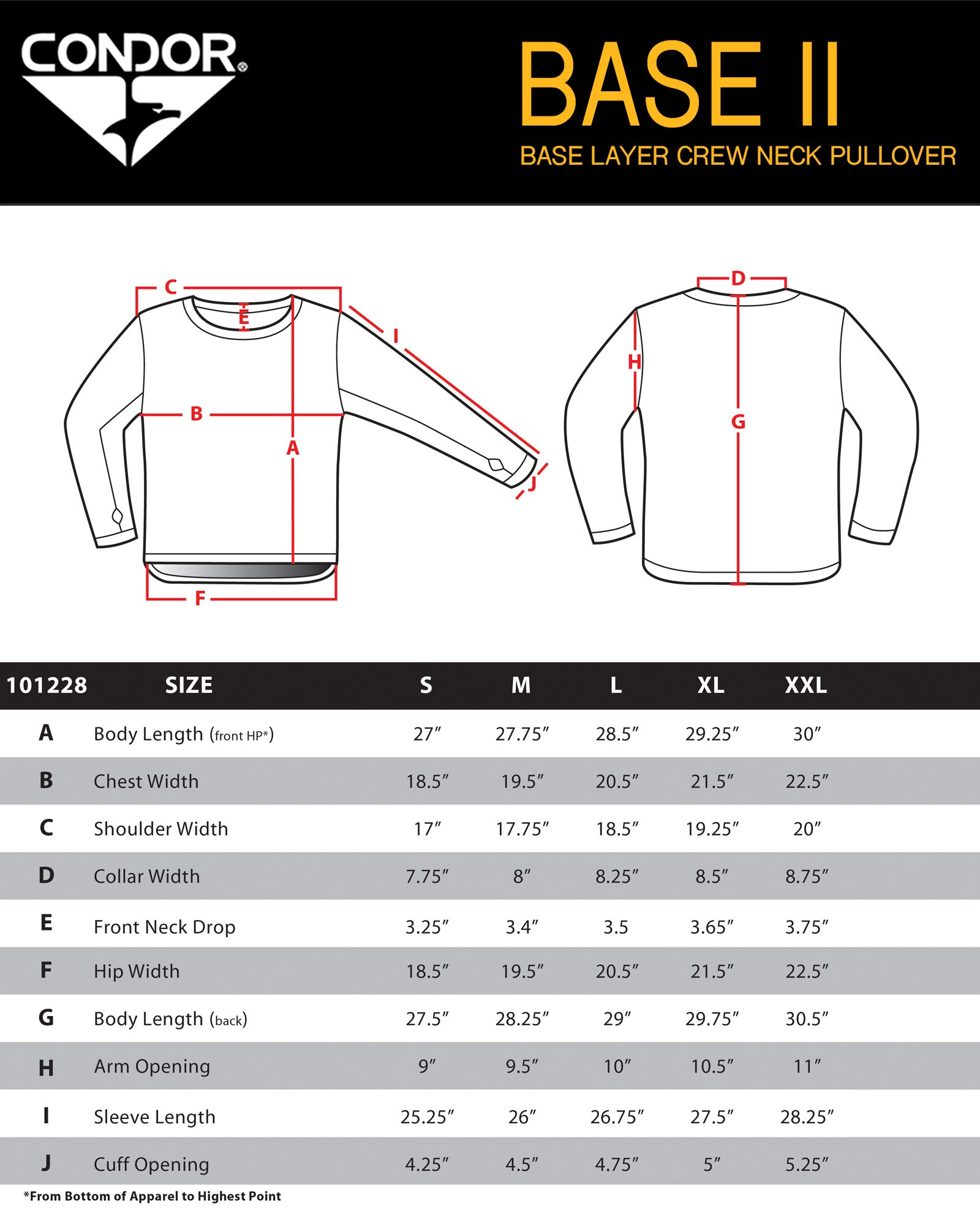 Condor Elite 101228-002-S Base Ii Base Layer - Crew BLACK, S
