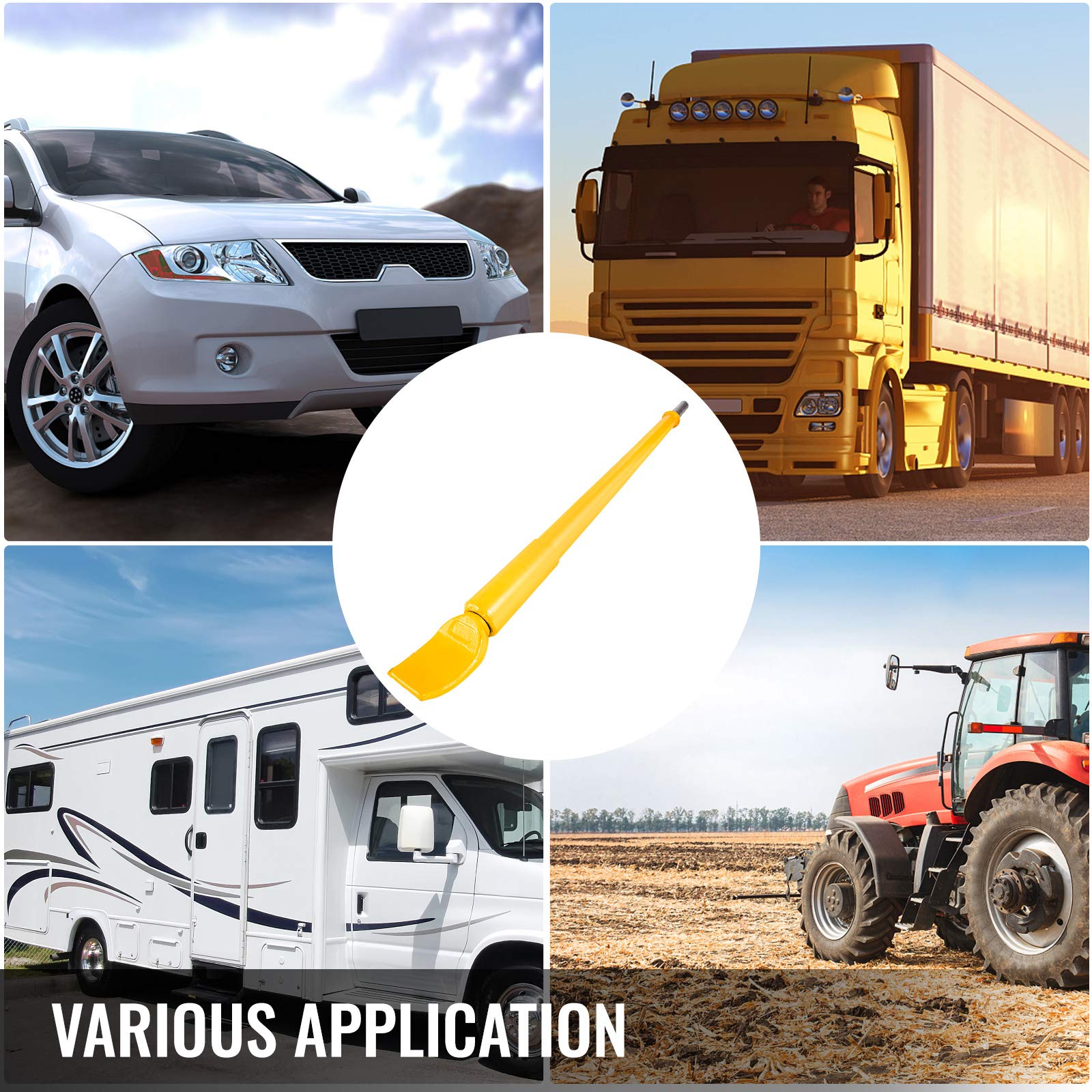 VEVOR Tire Slide Hammer Cast-Steel Bead Breaker Slide Hammer 1.5-Inch Diameter Tire Bead Breaker Slide Hammer 50-Inch Length Tire Breaker Bar Yellow, Heavy Duty Bead Breaker, for Car Truck Trailer