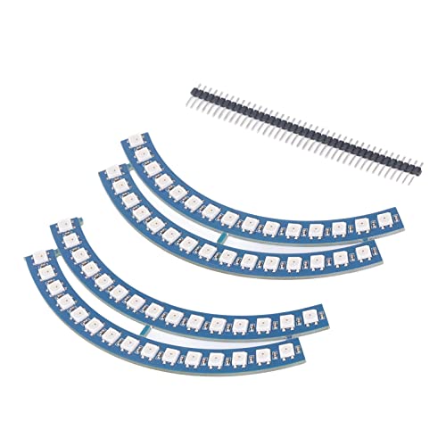 Emoshayoga RGB Ring Wall Clock Light, Serial Port WS2812 Chip PCB 5V IO Interface 800Kbps Stable Display RGB LED Light High Brightness for DIY