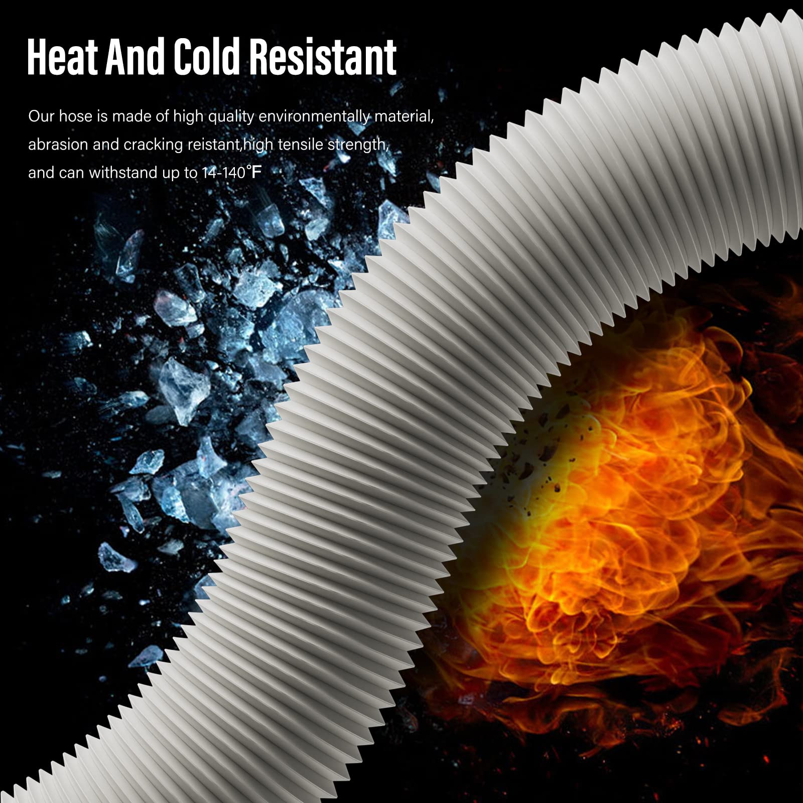 DuraComfort Air Conditioner Hose, 5.9 Inch (6β) Diameter Portable AC Hose, Anti-Clockwise Thread Up to 80 Inch Length, Room Air Conditioner Replace Vent Exhaust Hose