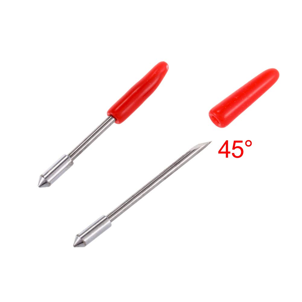 CJRSLRB CB09 Graphtec Blade Holder Base with 18Pcs Cutting Blades (30/45/60 Degree) for Silhouette Cameo 1 2 3/Portrait/Curio/Graphtec 6000/CE 5000-60 Plotter