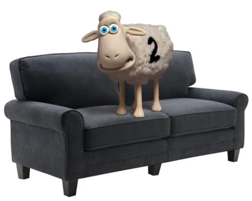 Serta Copenhagen 73" Sofa - Pillowed Back Cushions and Rounded Arms, Durable Modern Upholstered Fabric - Charcoal