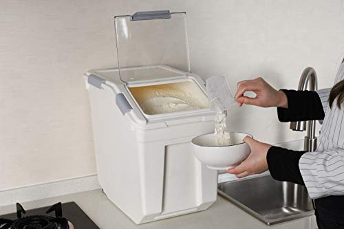 Flour Storage Container 25 lb with Wheels Seal Locking Lid PP Pack-6