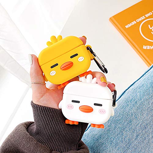 LUVI Compatible with Airpods Pro2 Case Cute Cartoon Lovely Duck Chicken Soft Rubber Silicone Flexible 3D Cover with Hand Strap Support Wireless Charging Luxury Fashion Skin for Airpods Pro2