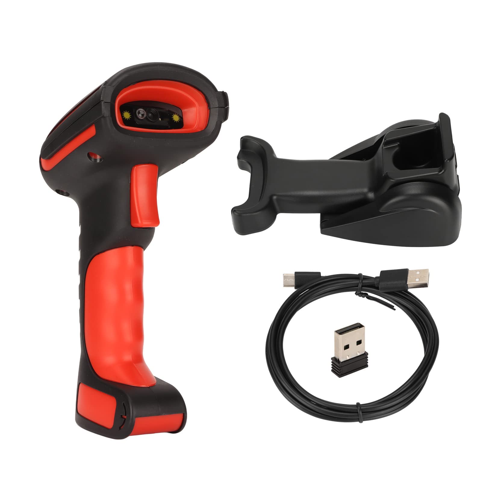 Wireless Barcode Scanner, 2020DB 2.4GHz Wireless Wired 3 Modes Handheld 1D 2D Bar Code Reader IP67 Waterproof with 2 Prompt Modes, for Supermarket Retail Warehouse