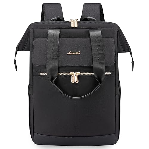 LOVEVOOK Laptop Backpack for Women Men, 15.6 Inch Work Backpacks Purse with USB Port, Waterproof Nurse Teacher Bag, Wide Open Business Travel Computer Backpack, Convertible College Tote Daypack