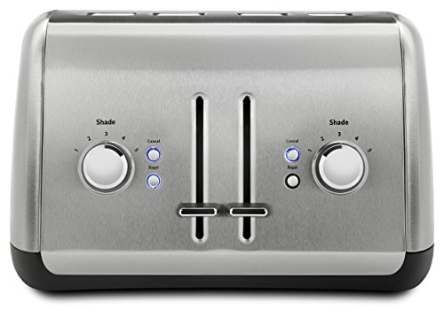 KitchenAid KEK1222SX 1.25-Liter Electric Kettle - Brushed Stainless Steel,Small & KMT4115SX Stainless Steel Toaster, Brushed Stainless Steel