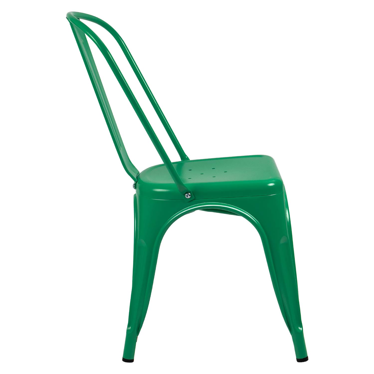Furmax Metal Chairs Indoor/Outdoor Use Stackable Chic Dining Bistro Cafe Side Chairs Set of 4 (Green)