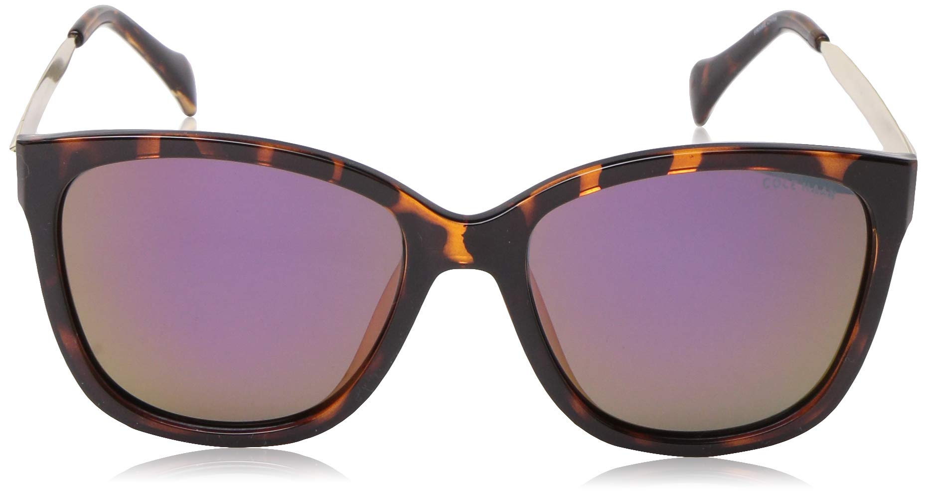 COLE HAAN Women's CH9001 Polarized Square Sunglasses, Tortoise, One Size