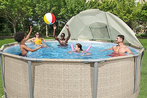 Flowclear Round Pool Canopy Sunshade, Compatible with 10'-18' Round Above-Ground Pools