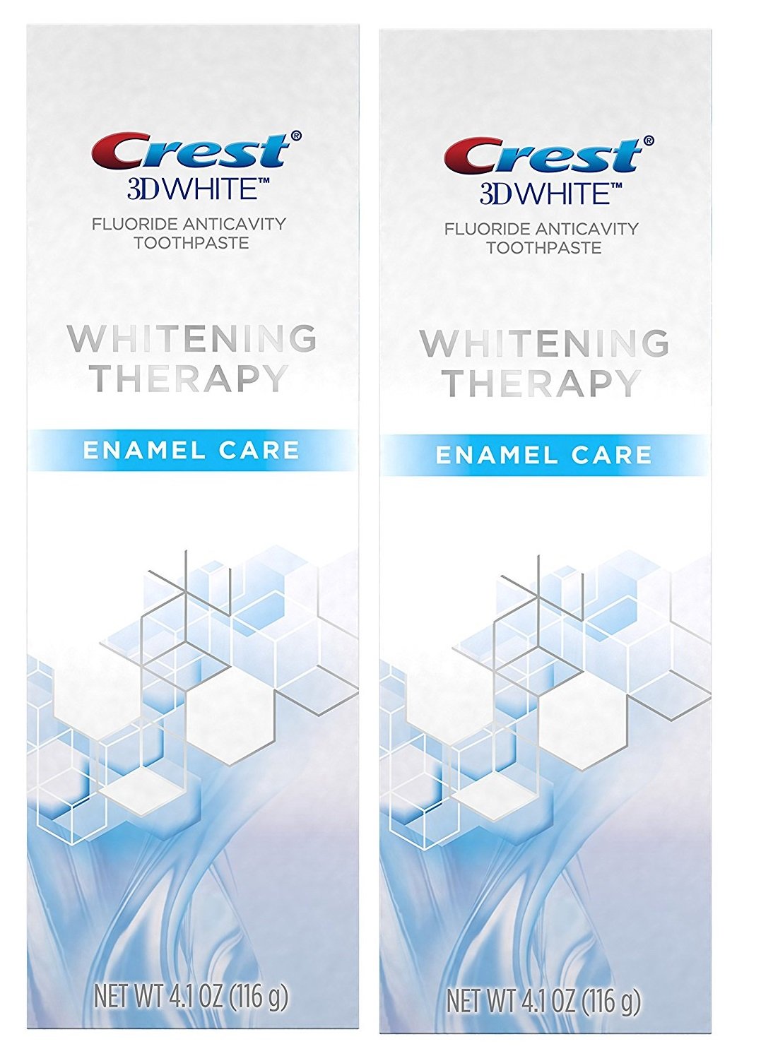 Crest 3D White Whitening Therapy Enamel Care Fluoride Anticavity Toothpaste 4.1 oz (Pack of 2)