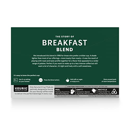 Starbucks Medium Roast K-Cup Coffee Pods β Breakfast Blend for Keurig Brewers β 1 box (10 pods)