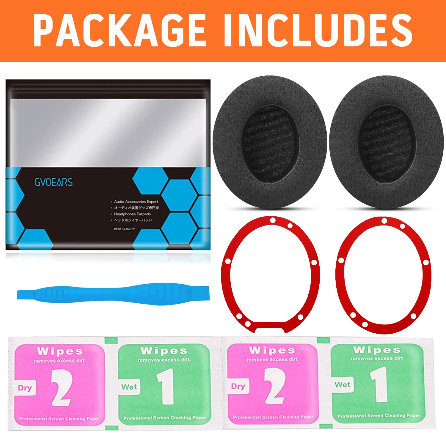 GVOEARS Replacement Ear Pads for Beats Studio 3, Ear Cushions for Beats Studio 2&Studio 3 Wired & Wireless Not Fit Beats Solo On-Ear Headphone with Noise Isolation Memory Foam