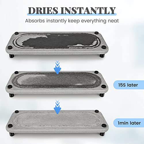 kickic Instant Dry Sink Organizer Bathroom,Water Absorbing Stone Tray For Sink,Fast Drying Stone Sink Tray,Fast Drying Sink Caddy(Light Grey)