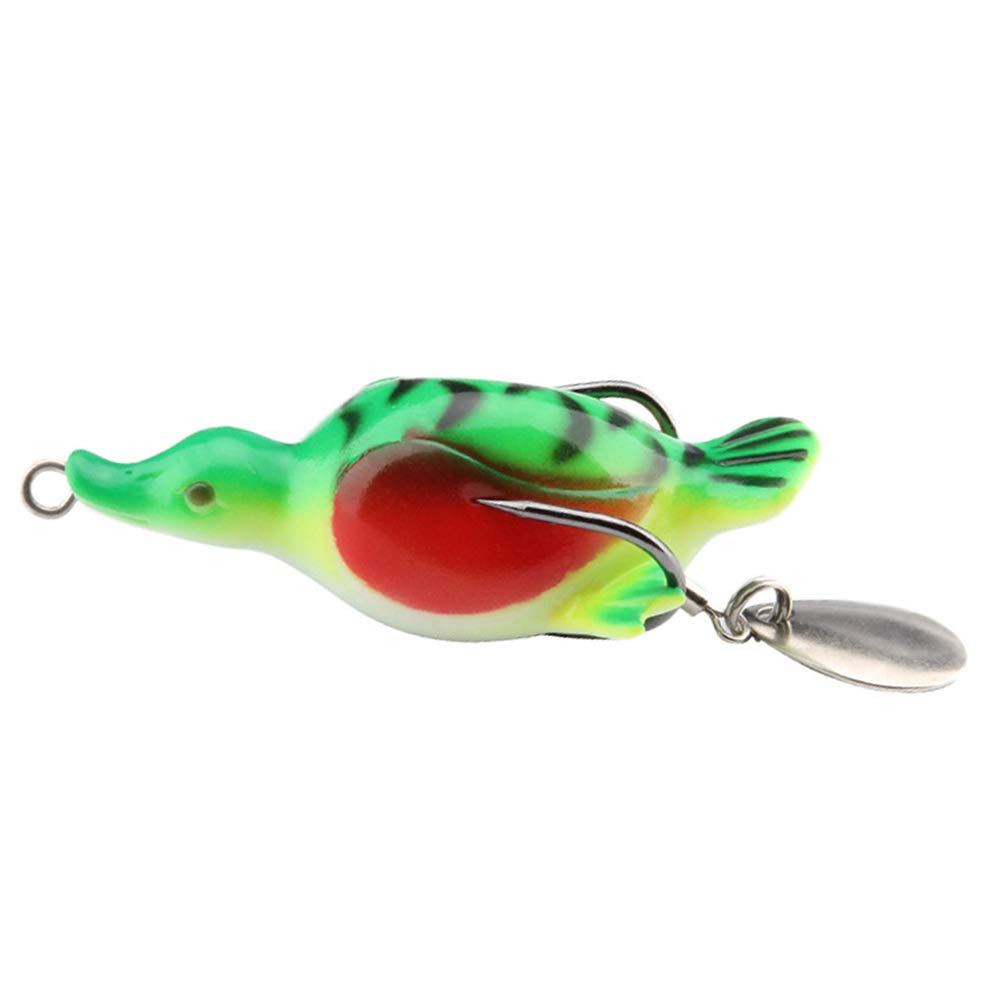 Connoworld Simulation Duck Fishing Bait Soft Lure Tackle Tool with Hook Swivel Sequin Plate - Red