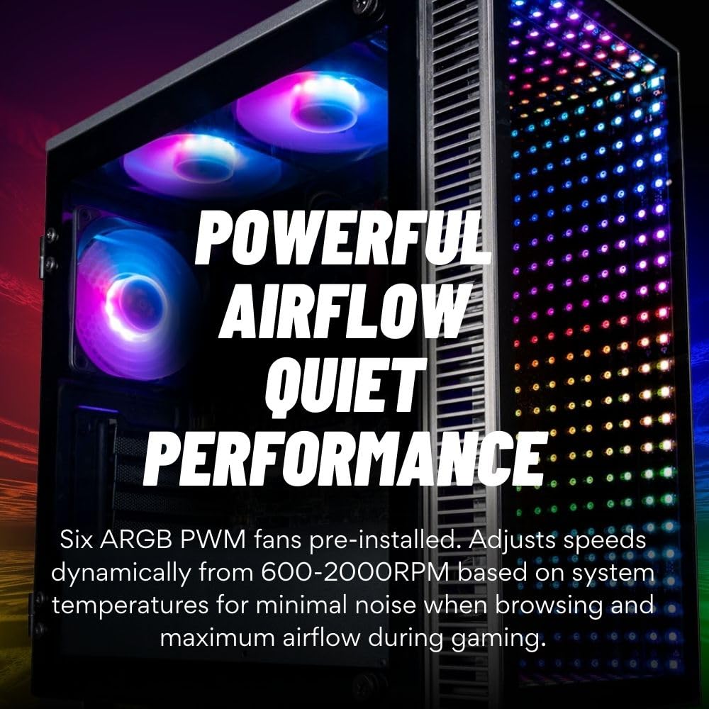 Empowered PC Continuum Micro Gaming Desktop - NVIDIA GeForce RTX 4070 Ti 12GB (> 3090), AMD 8-Core Ryzen 7 5700X3D CPU, 32GB RAM, 512GB NVMe SSD + 2TB HDD, WiFi, Windows 11 Home - RGB Gamer Computer