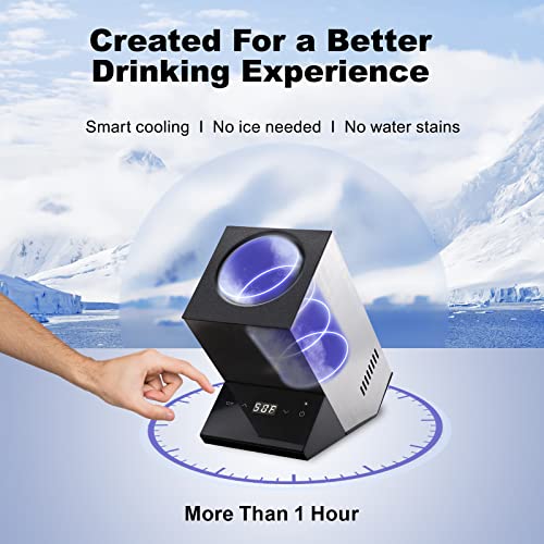 Wine Cooler, Electric Wine Chiller for 750mL Wine and Some Champagne Bottles, Single Bottle Wine Cooler Keep Cold Up to 24 Hours, Portable Outdoor Iceless Chiller for Patio Poolside Picnic BBQ Party