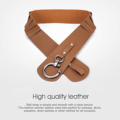 JASGOOD Women's Fashion Vintage Wide Elastic Stretch Waist Belt With Interlock Buckle Halloween Belt