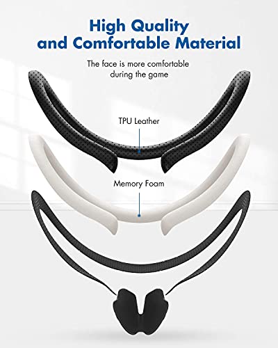 KIWI design Head Strap Cover for Valve Index Accessories and VR Facial Interface Bracket with Anti-Leakage Nose Pad