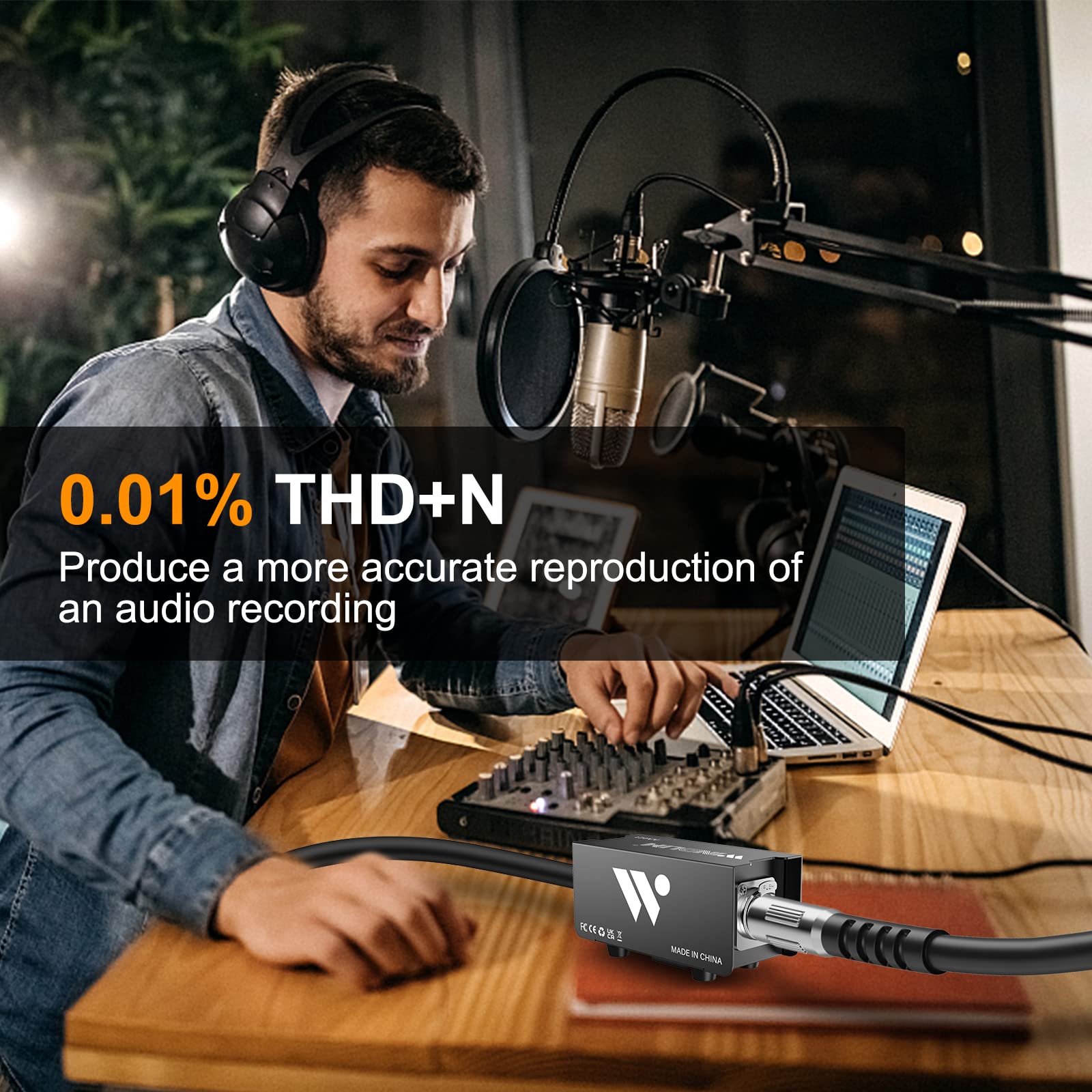 Dynamic Microphones Preamps, Ribbon Mic Activator XLR Preamp Booster for Livestream, Broadcast, Podcast, Vocal Recordings