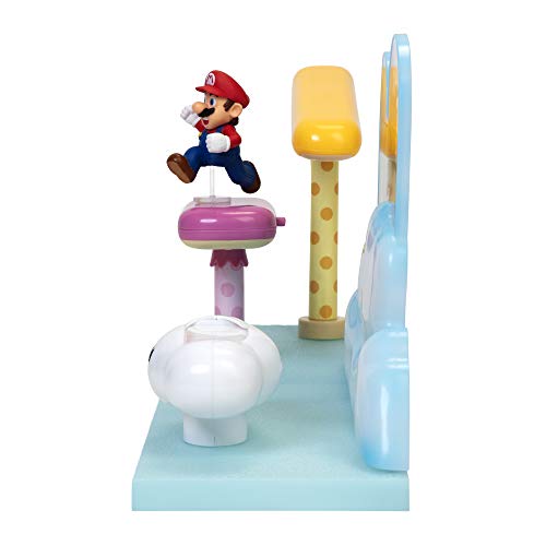 Super Mario Cloud World Diorama Set with 2.5" Running Mario Action Figure