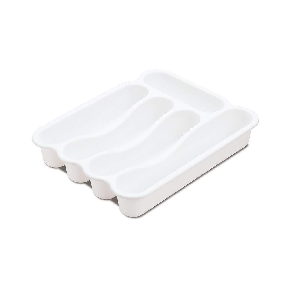 Sterilite 15748006 5 Compartment Cutlery Tray, White, 6-Pack