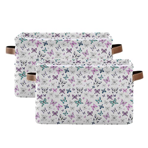Kigai Storage Basket Butterfly Storage Bin with Handle, Large Storage Cube Collapsible for Shelves Closet Bedroom Living Room 1PC