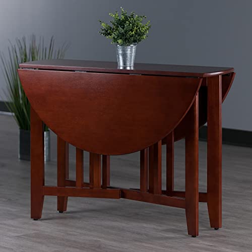 Winsome Wood Alamo, , Double Drop Leaf, Round Table Mission, Walnut, 42-Inch/ 41.97 in x 41.97 in x 29.65 in