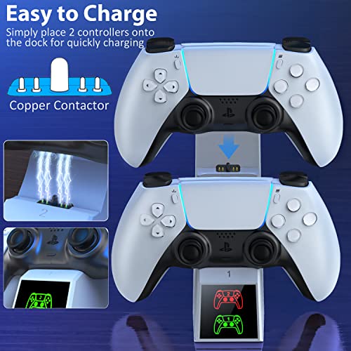 PS5 Controller Charger Charging Station, Dual PS5 Remote Charger Dock with Fast Charging AC Adapter 5V/3A for Playstation 5, OIVO Controller Charging Stand Replacement for DualSense Charging Station