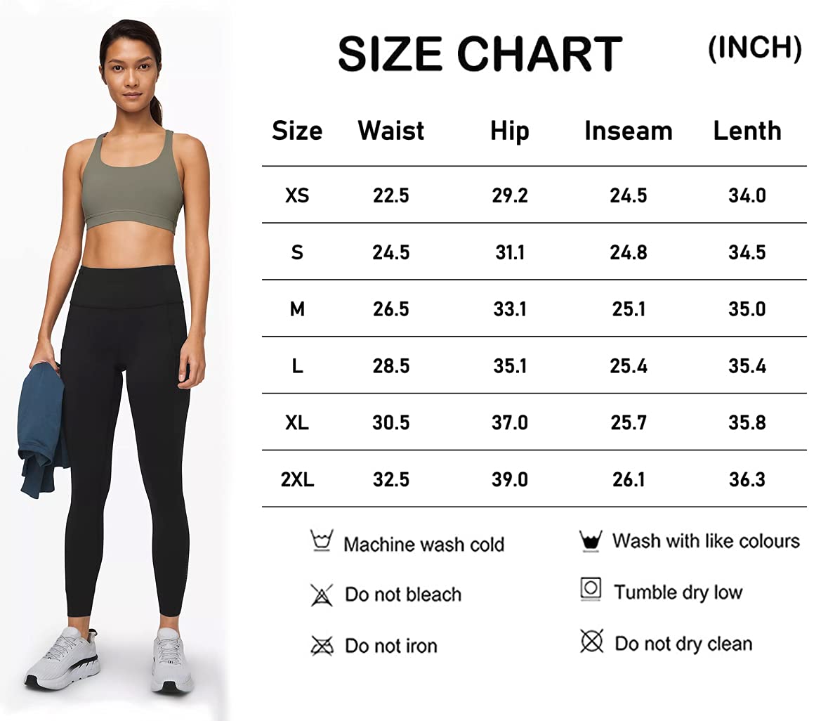 ENEESSI Women's Essential High Waisted Yoga Pants Active Ankle Legging Naked Feeling Workout Leggings with Pockets Black Large