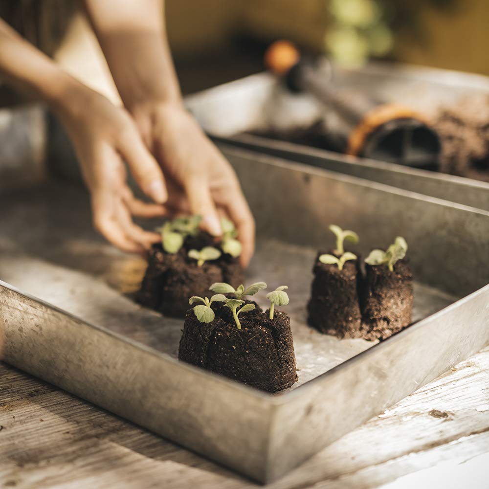Fiskars Soil Block Maker for Garden Seeds - Natural Air Pruning - Soil Blocking Gardening Tool for Germinating Seeds - Black