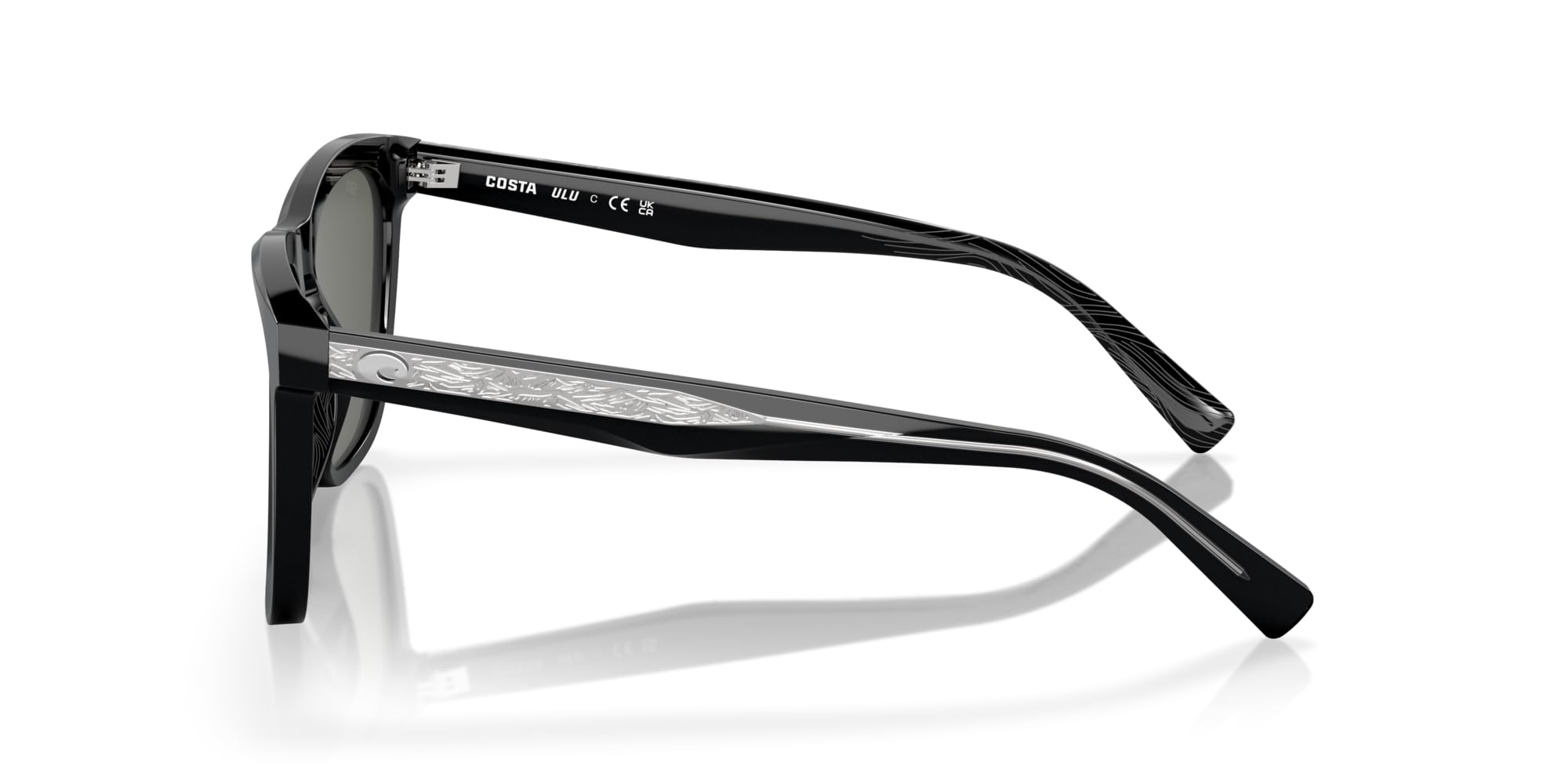 Costa Del Mar Womens May Round Sunglasses, Shiny Black/Blue Mirrored Polarized-580G, 57 mm