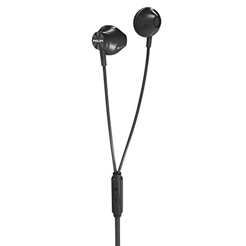 PHILIPS Wired Earbuds with Microphone - Ergonomic Comfort-Fit in Ear Headphones with Mic for Cell Phones, Earphones with Microphone with Bass Clear Sound - Black