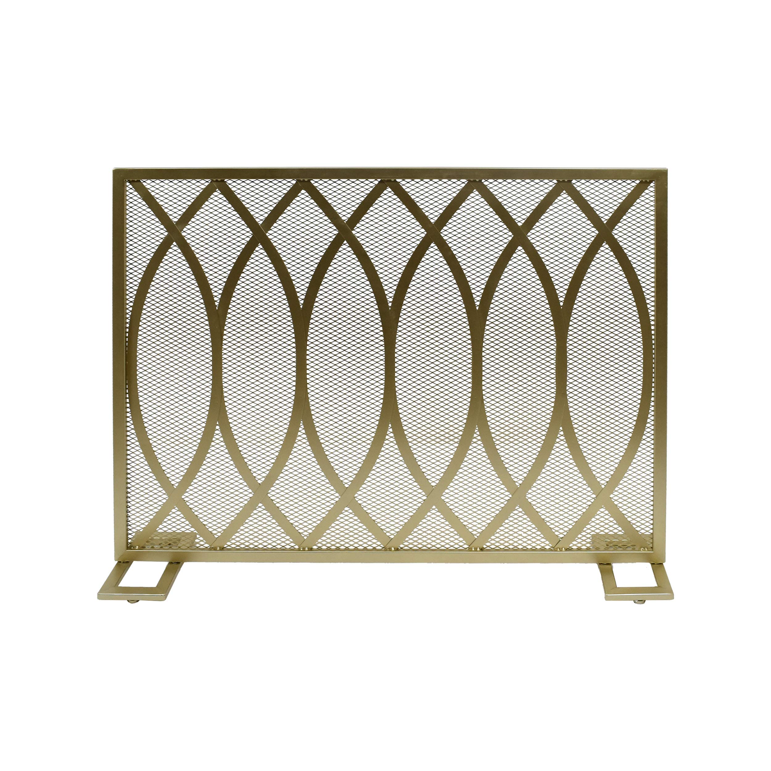 Christopher Knight Home Junior Modern Single Panel Iron Firescreen, Gold Finish