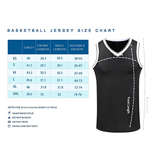 SHAJUNQI Basketball Jersey Men's Mesh Athletic Sports Shirts Training Practice - Blank Team Uniforms for Sports Scrimmage UO-Black White XL