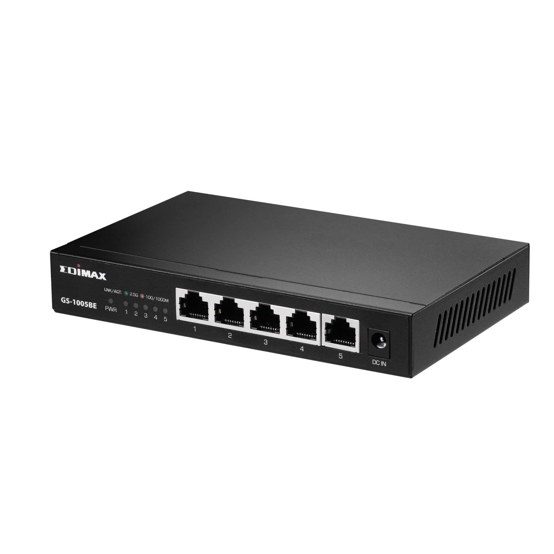 EDiMAX 2.5Gbps Ethernet 5-Port Switch. 2500/1000/100Mbps. Metal Chassis, Wall-mountable, Designed for NAS and workstations, Works with CAT5E, GS-1005BE
