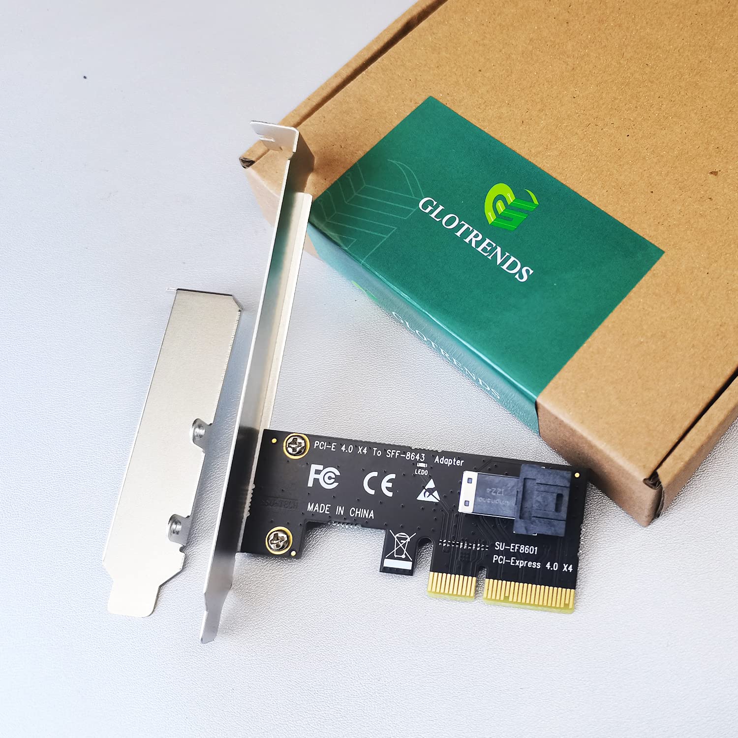 GLOTRENDS PCI Express 4.0/3.0 X4 Host Adapter Card with SFF-8643 Mini-SAS HD 36Pin Connector for U.2 (SFF-8639) PCIe SSD, Support Intel 750 2.5 inch U.2 SFF SSD