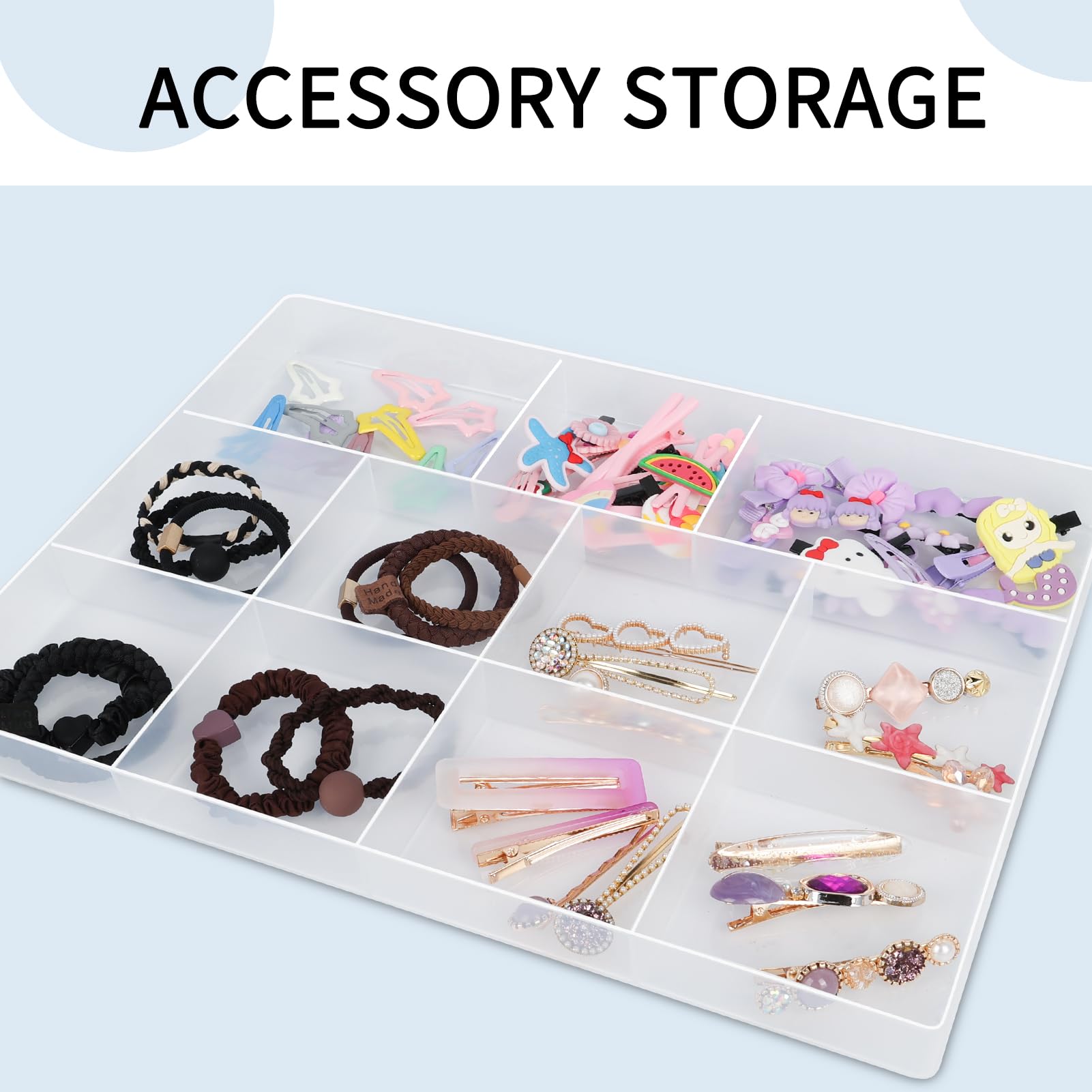 GoodSing 2 Layer Plastic Organizer Box with Dividers - Stackable Storage Organizer Bins for Clear Container Storage for Beads Crafts Jewelry Fishing Tackles, 14x 10x 3.5 inch