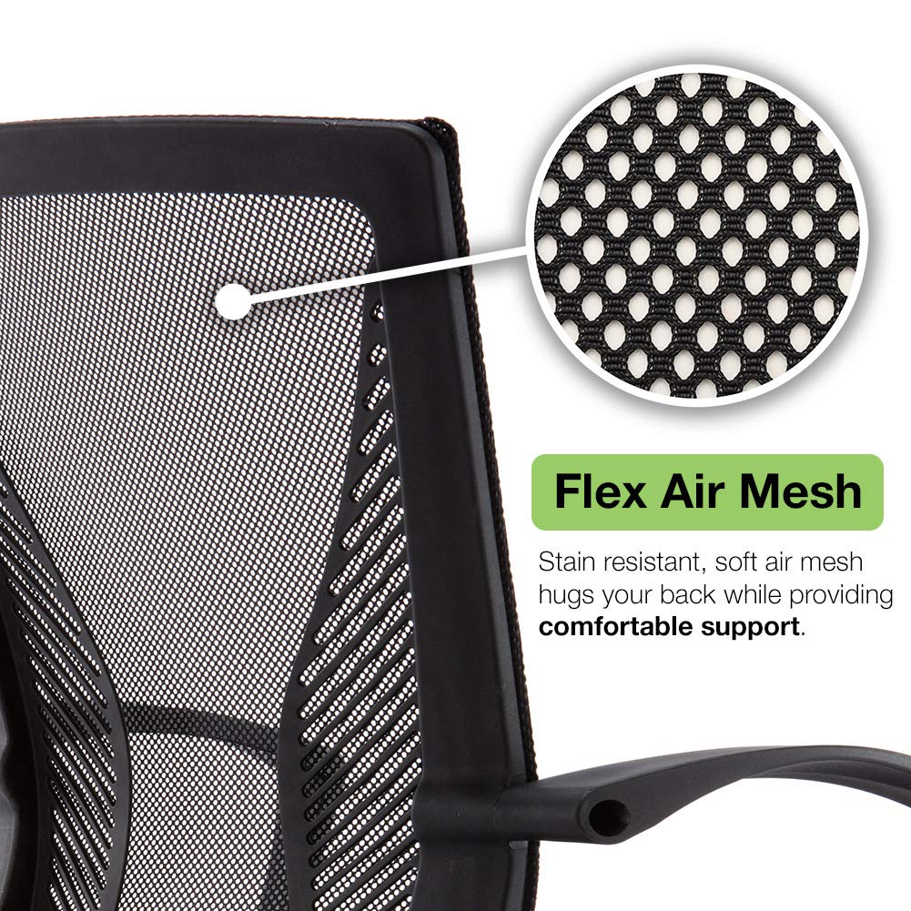 Modern Home Zuna Mid-Back Office Chair - White/Gray, 10.6D x 22.8W x 23.2H Inch