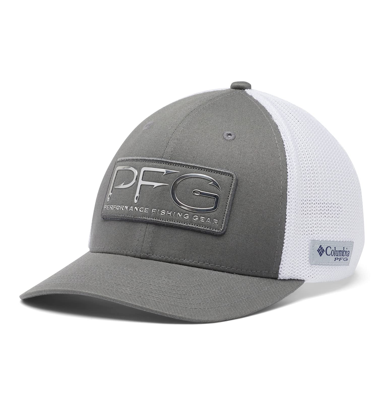 Columbia Unisex PFG Hooks Mesh Ball Cap - Low, Titanium/Silver, Small/Medium