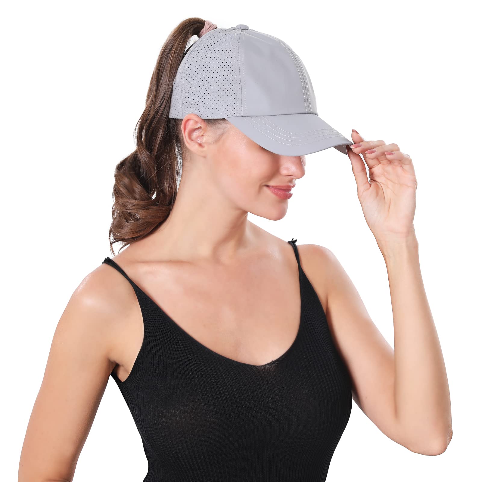 Criss Cross Ponytail Hat Women Mesh Baseball Caps Messy Bun Ponycaps Spring Summer Running Outdoor Sports Dad Hat