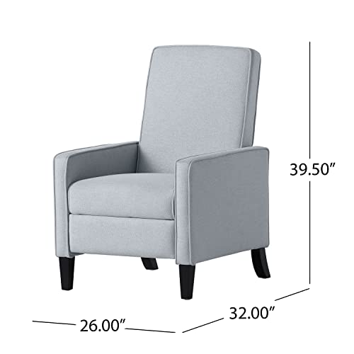 Christopher Knight Home Darvis Fabric Recliner, Light Grey