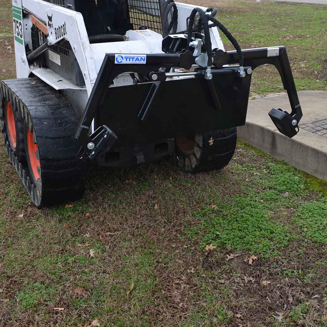 Titan Hydraulic Hardscape Grapple Attachment for Universal Skid Steer Quick Tach