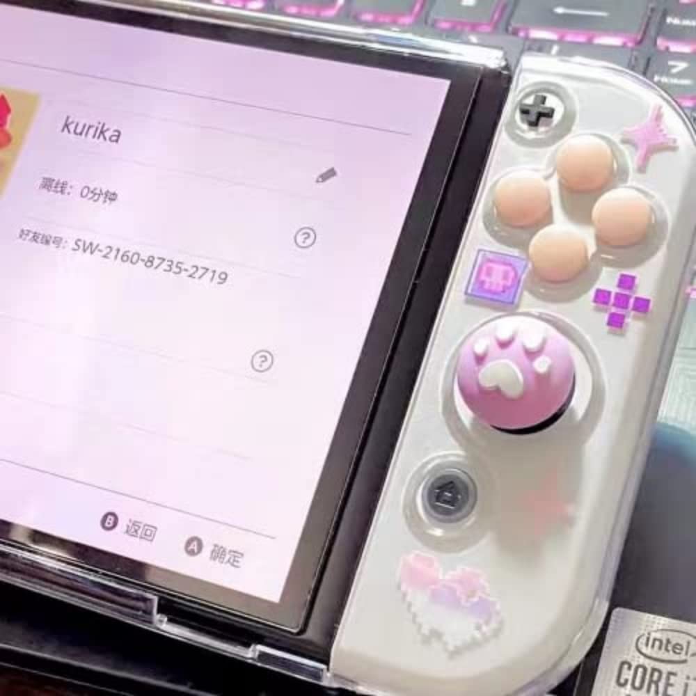 ENFILY Cute Case Compatible with Nintendo Switch OLED, Dockable Case Cover, Ergonomic Soft TPU Grip Case for Joycon, Sparkle Skin Set