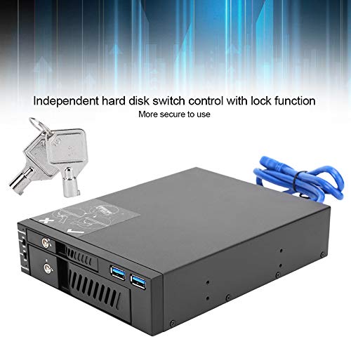 Hard Drive Enclosure, Impact Resistant Safe Hard Disk Mobile Rack Large Capacity Dual USB Port for Win7