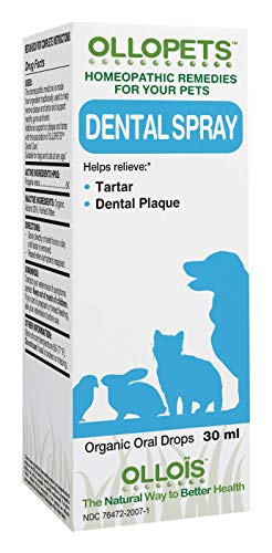 OLLOPETS Dental Spray, Organic Homeopathic Remedy for All Pets, 1 Fl Ounce