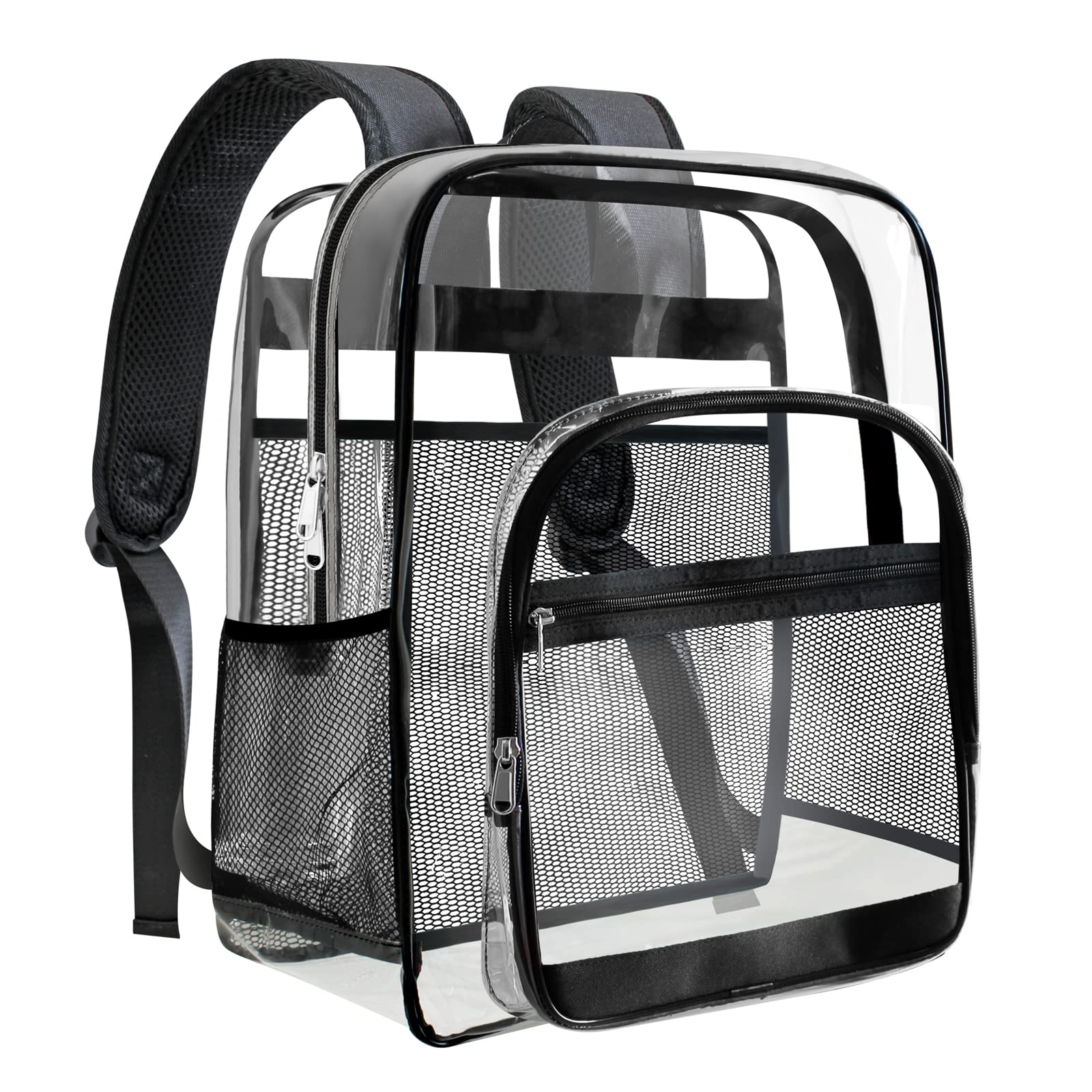 Clear Backpack, Large Backpack,Heavy Duty Sturdy Shape Transparent Backpack (B-Clear)
