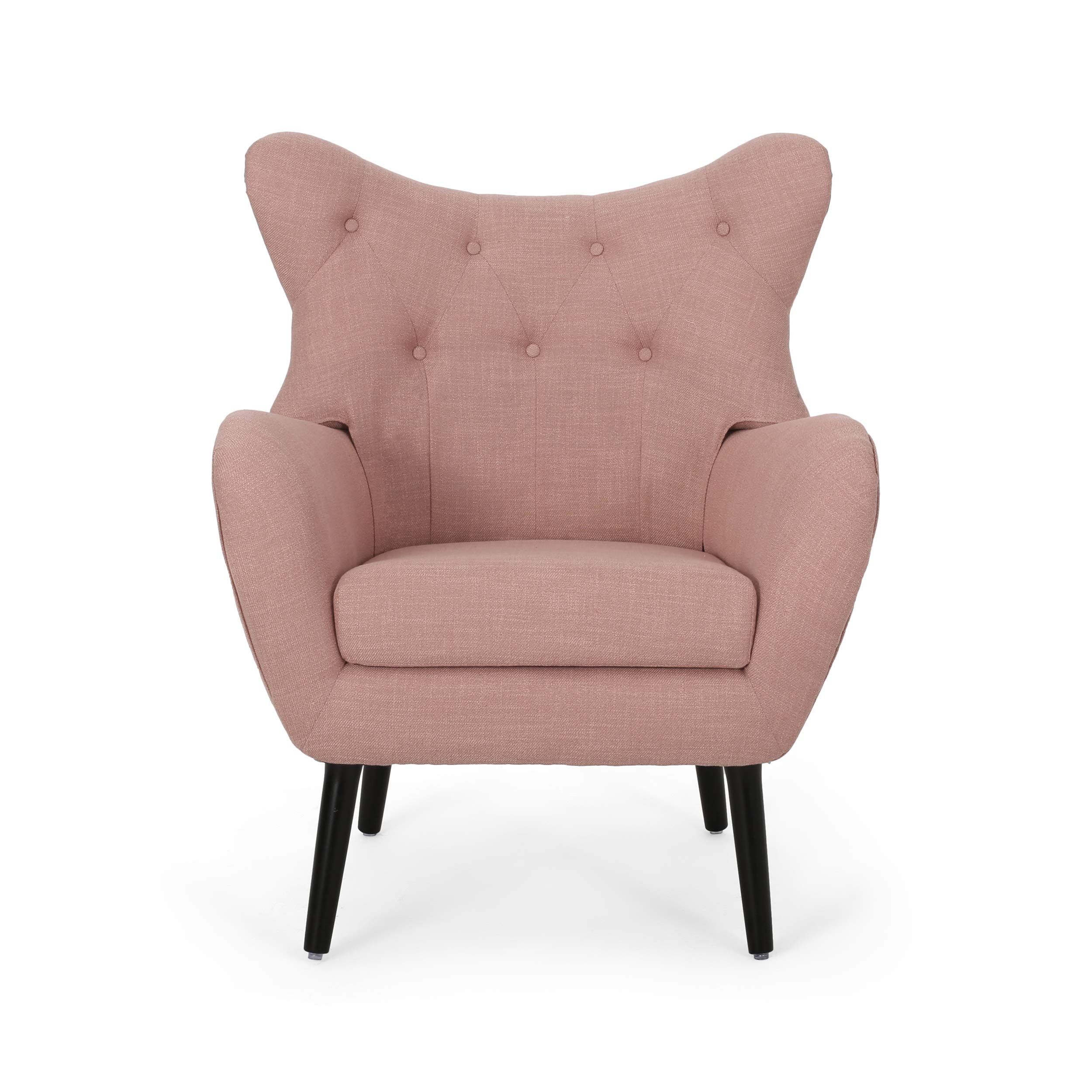Christopher Knight Home Mandy Velvet Accent Chair, Dusty Rose, Dark Brown